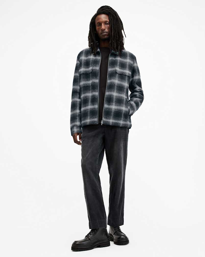 Marley Brushed Checked Jacket NITE BLUE | ALLSAINTS